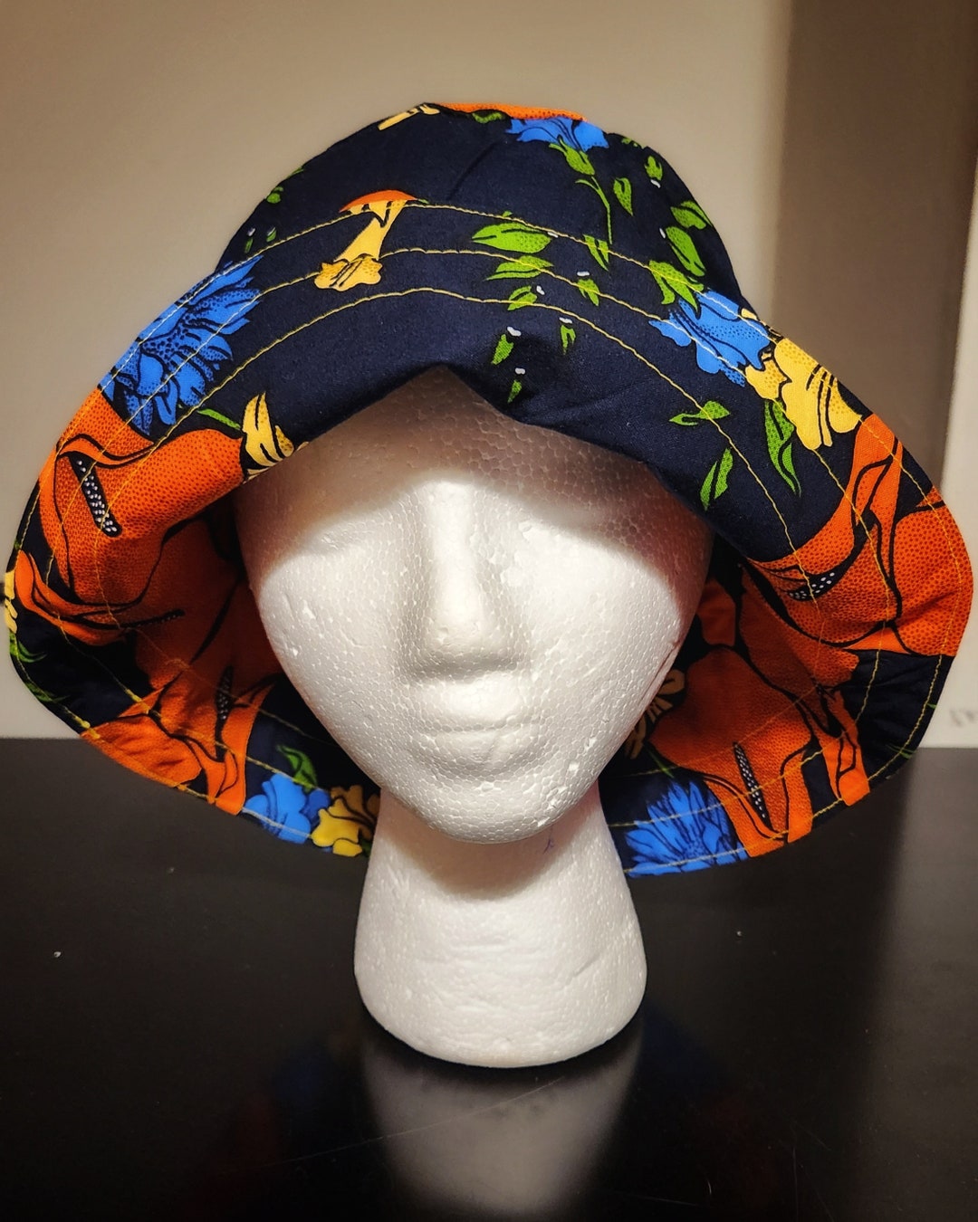 Beautiful Floral Bucket Hat African Ankara Wax Print Fabric Fully Lined ...