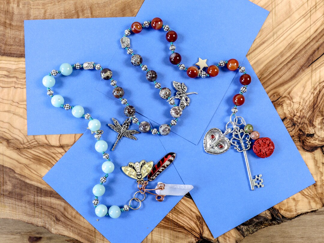 Goddess Athena Witches Ladder, Spell Beads, Meditation Beads, Mala ...