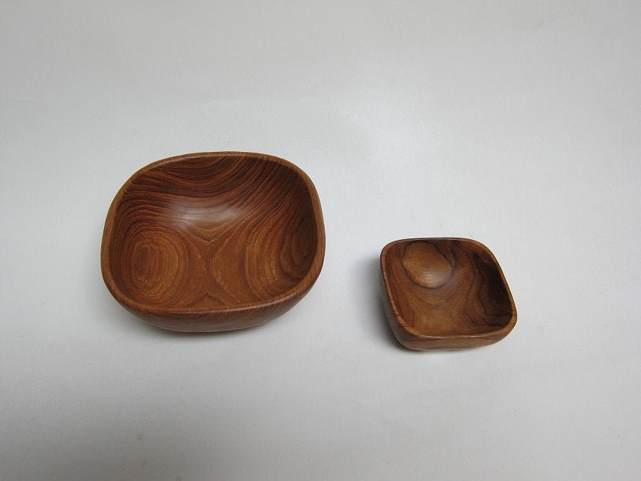 Teak Square Mini Bowl - Etsy