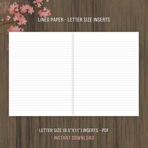 Dotted, Grid and Lined Paper Printable, Letter Size Planner Inserts ...
