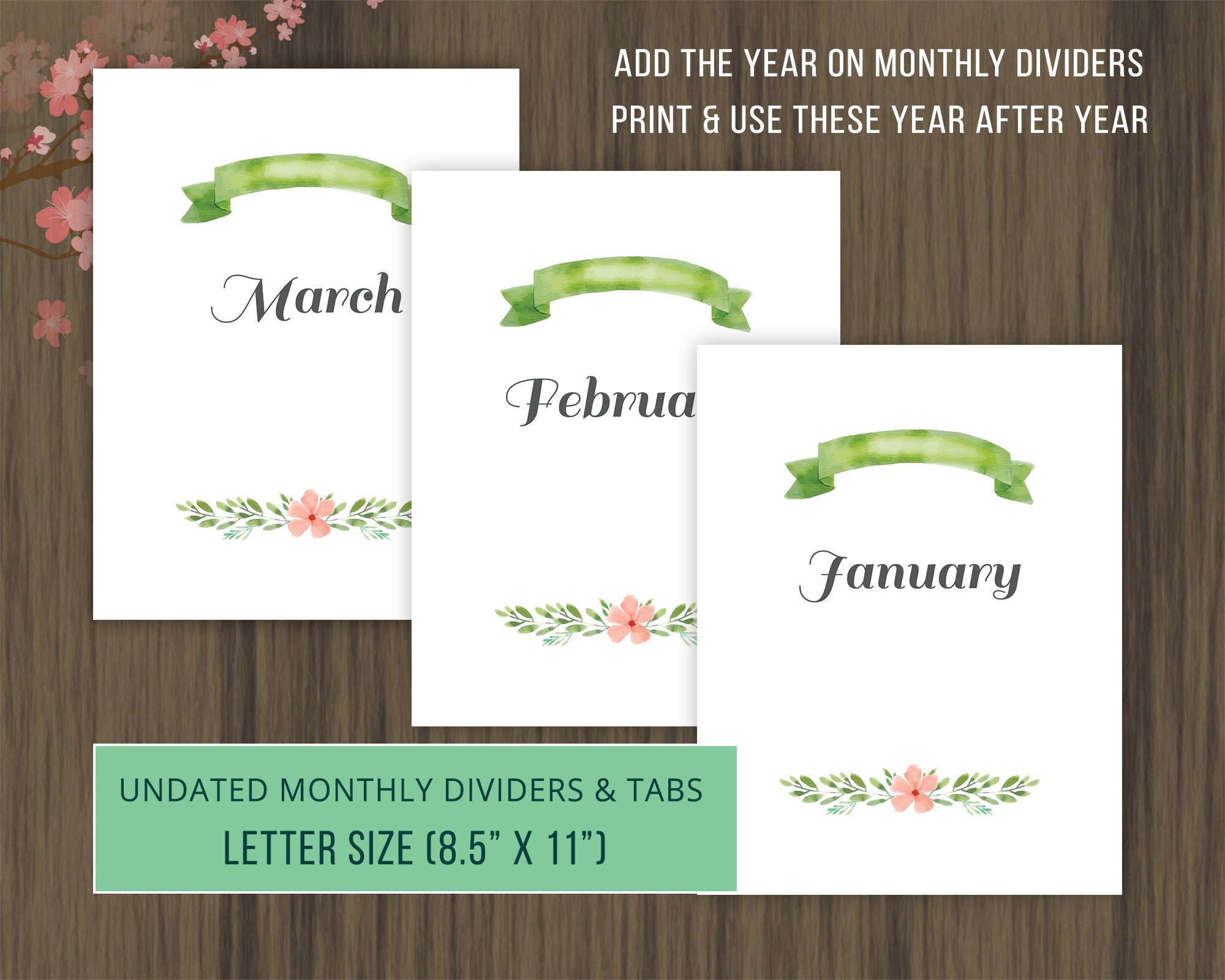 Free Printable Monthly Divider Tabs: Pretty Binder Makeover, 48% OFF