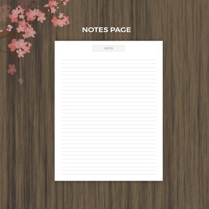 Lined Notes Inserts, Planner Printable Inserts, Journal, Refills ...