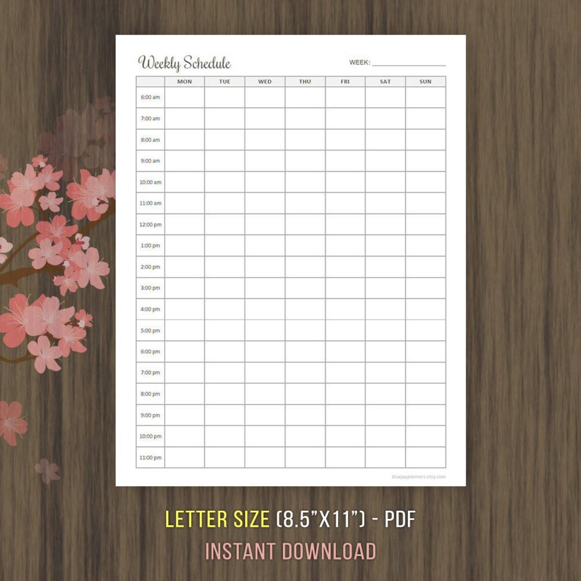 Weekly Schedule Printable Planner, Weekly Planner Pages, Weekly Planner ...