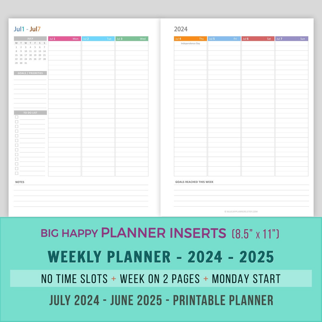 Academic Calendar, July 2024 - June 2025, Planner Printable, Dated ...