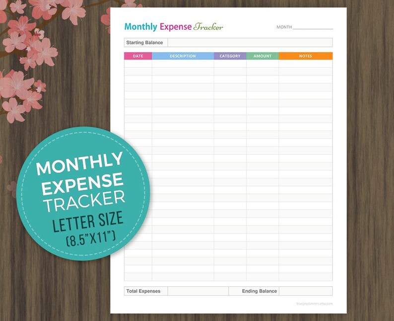 Monthly Expense Tracker Budget Planner Finance Planner - Etsy