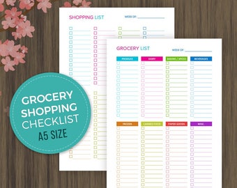 Grocery Shopping List Color-coded Grocery List Grocery Order - Etsy