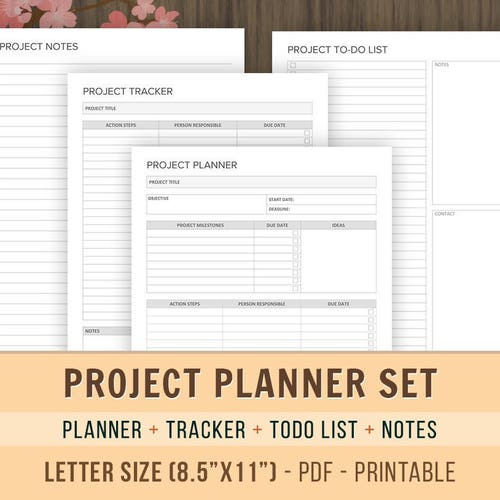 Project Planner Inserts Project Tracker Planner Printable | Etsy
