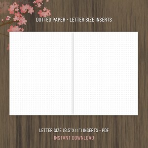 Dotted, Grid and Lined Paper Printable, Letter Size Planner Inserts ...