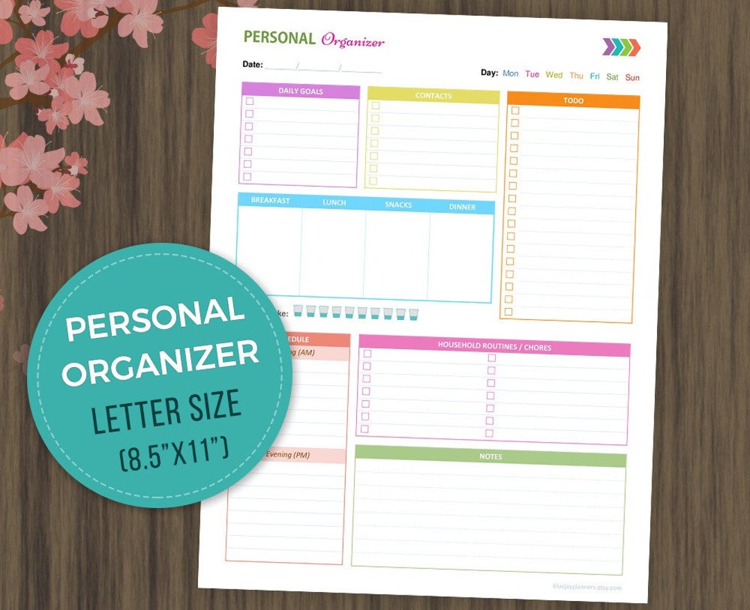 Personal Organizer, Daily Planner, Todo List, Daily Organizer, Daily ...