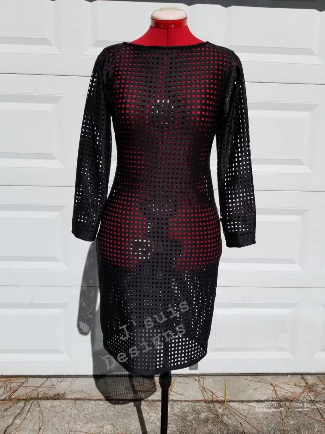 Black Caged Bodycon Dress - Etsy