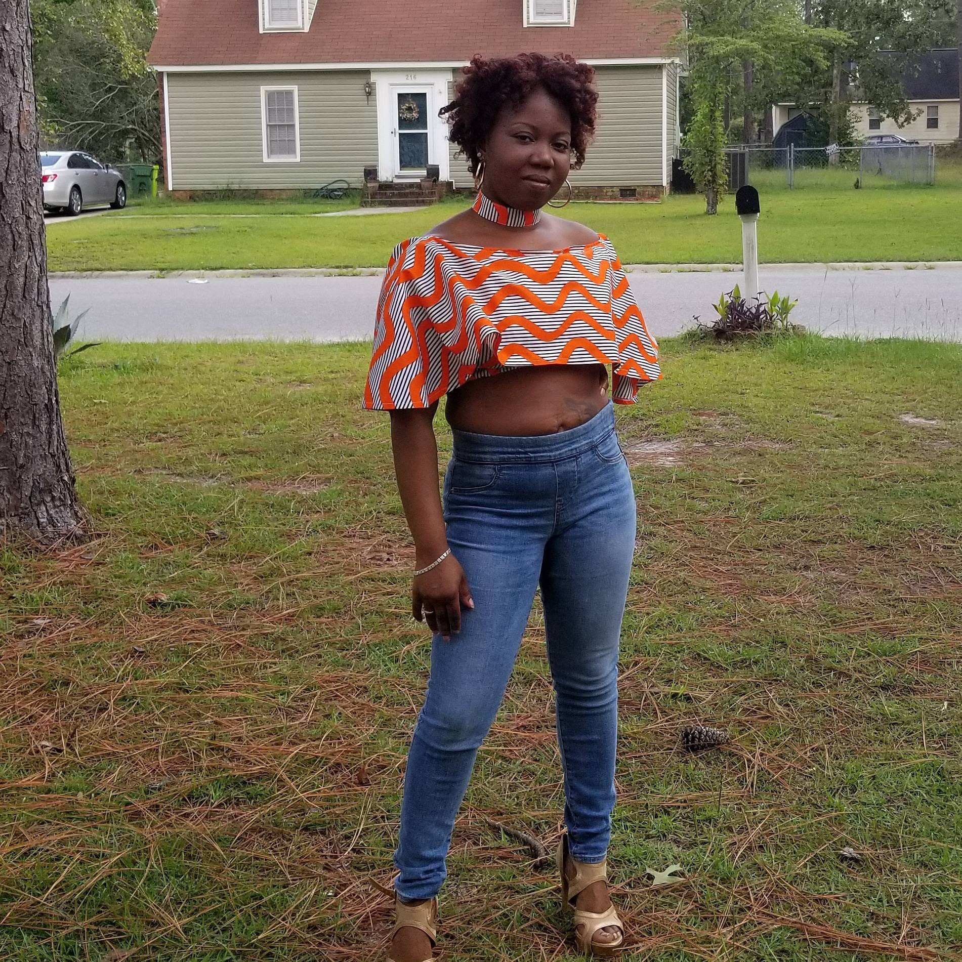 Off The Shoulder African Print Crop Top Etsy