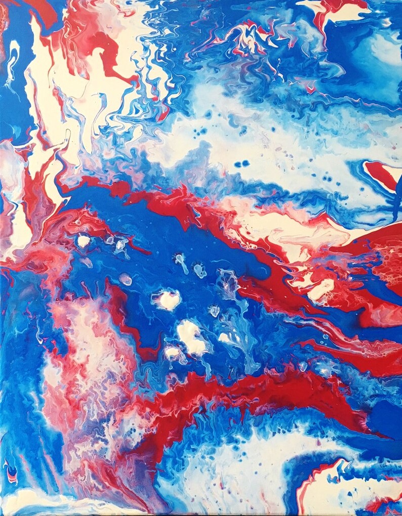 Red White and Blue Abstract Painting Abstract Art Abstract - Etsy