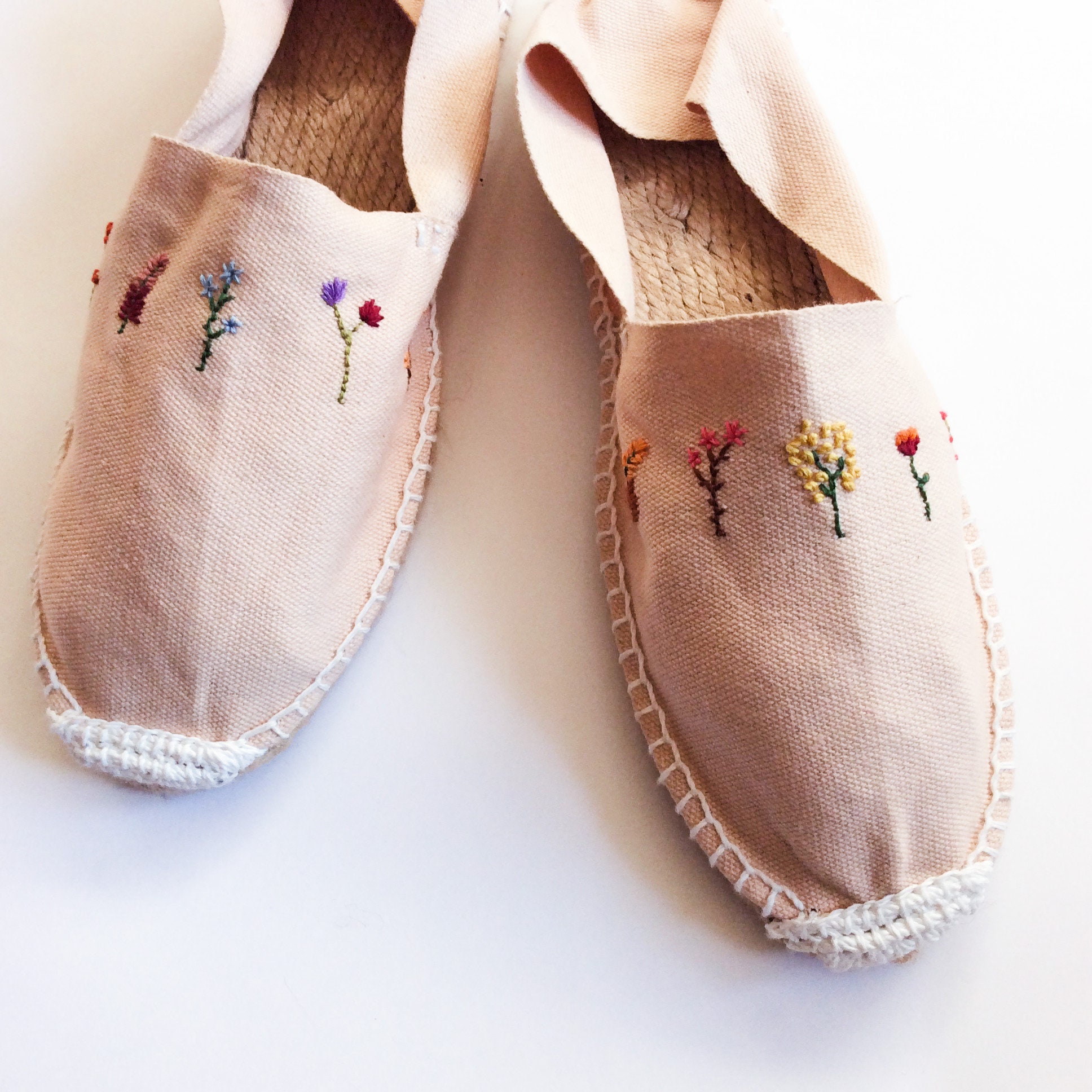 Embroidered Flower Espadrilles, Embroidery Espadrilles, Embroidered ...