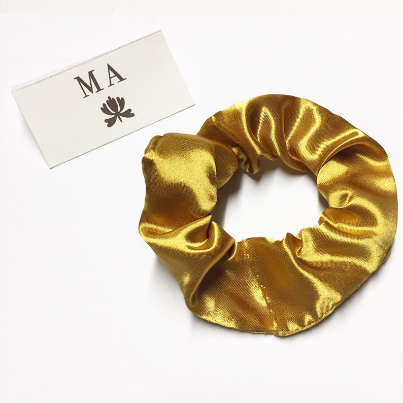 Gold Satin Scrunchie - Etsy