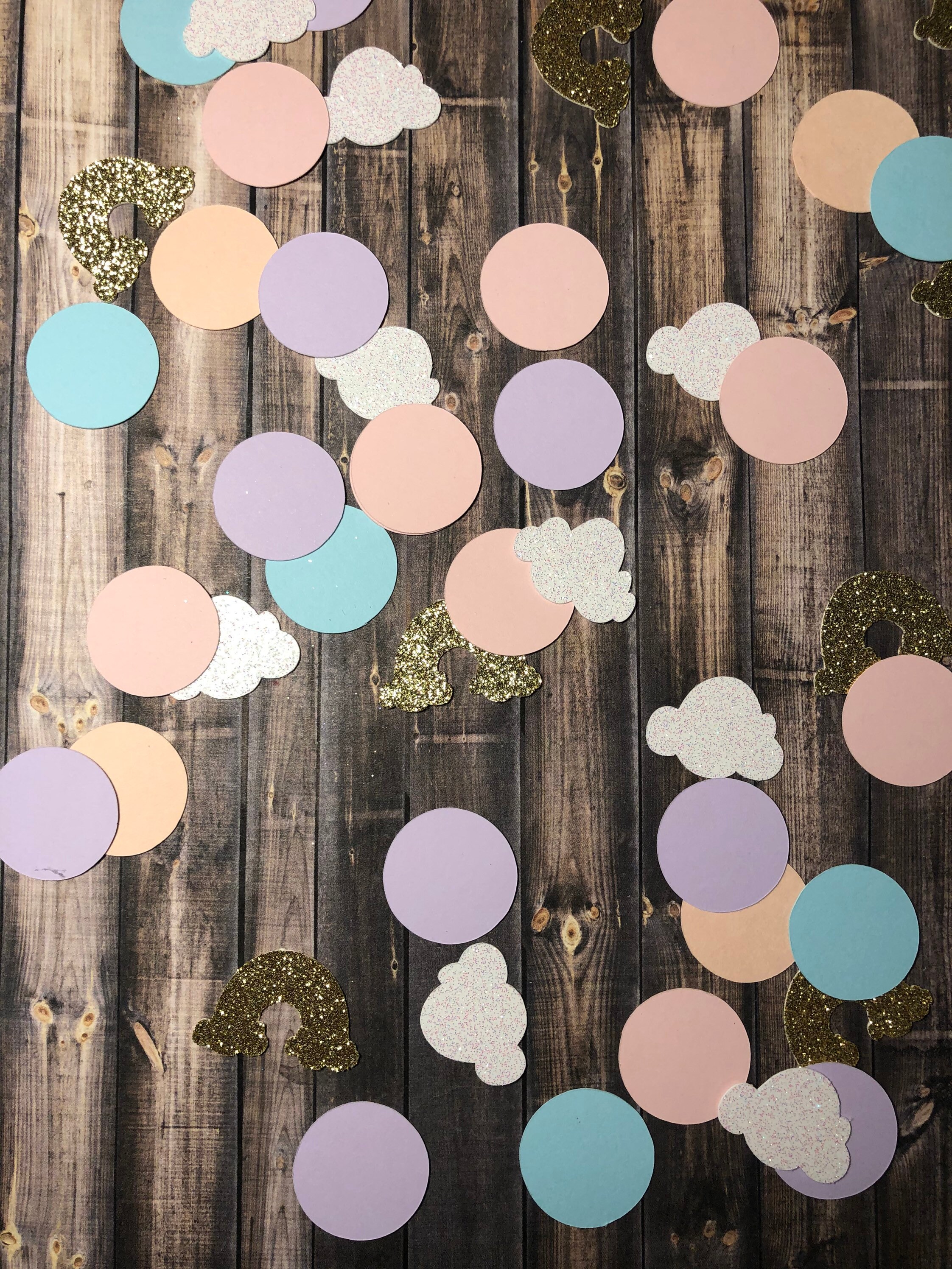 Pastel Rainbow Confetti Rainbow Pastel Gold Glitter - Etsy