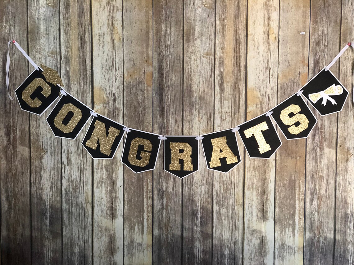 Congrats Banner Congratulations Graduate Graduation | Etsy