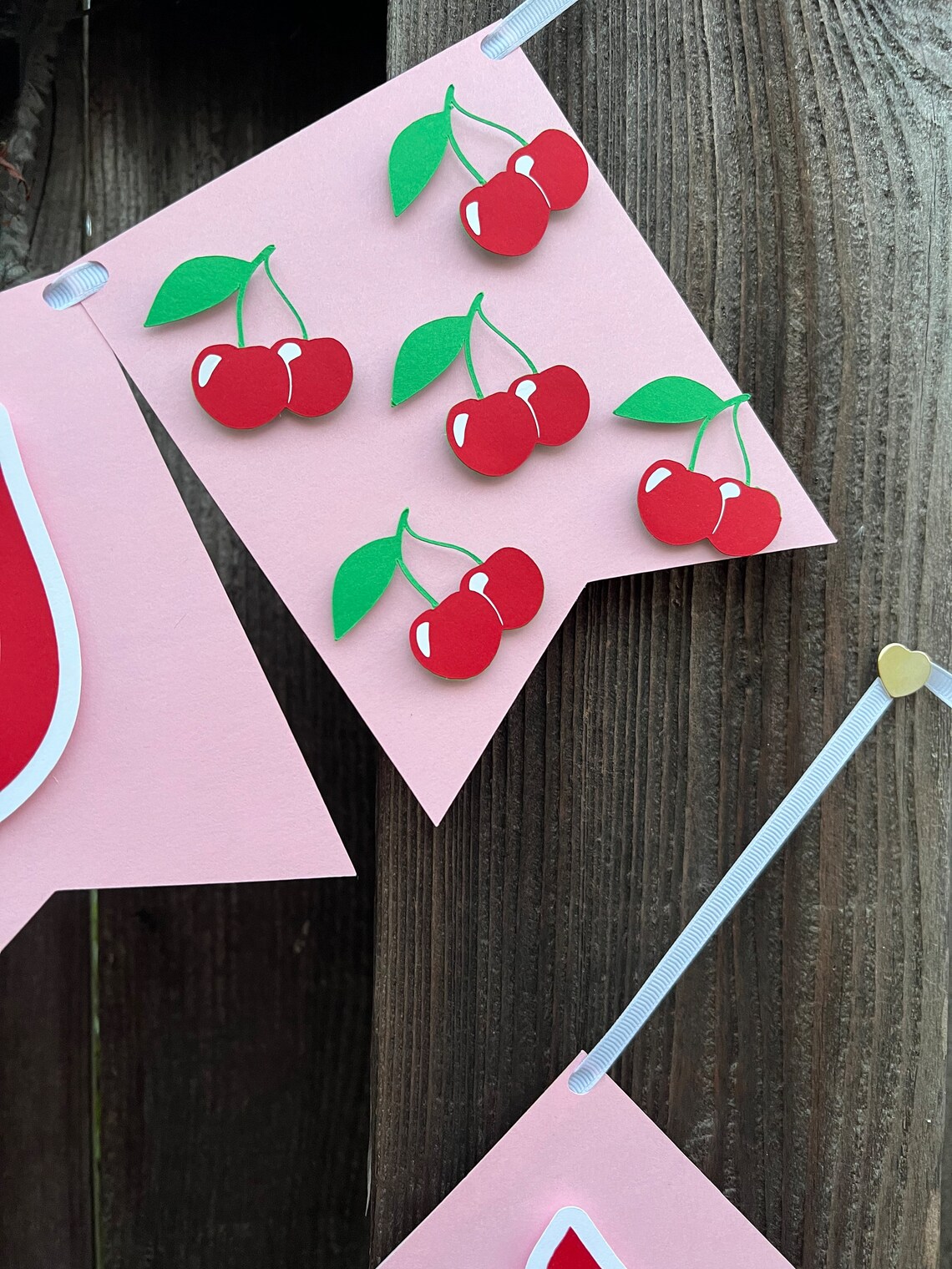 Cherry Banner Cherry Happy Birthday Banner Pink Banner - Etsy