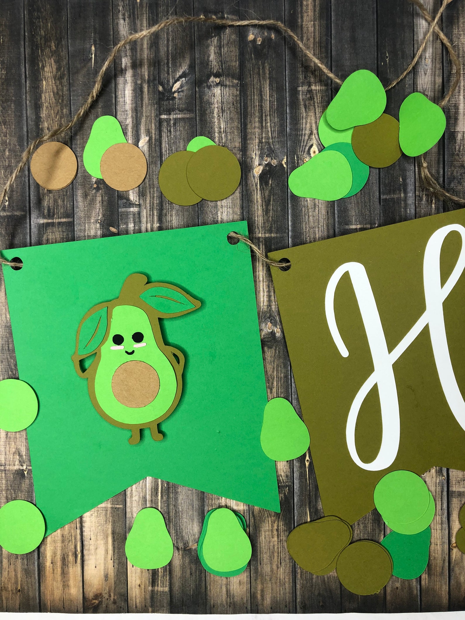 Avocado Happy Birthday Banner Avoca-dos Avocado Decor - Etsy