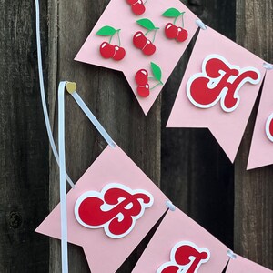 Cherry Banner - Cherry Happy Birthday Banner - Pink Banner - Pink ...