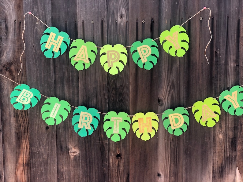 Tropical Birthday Banner Tropical Party Decorations | Etsy