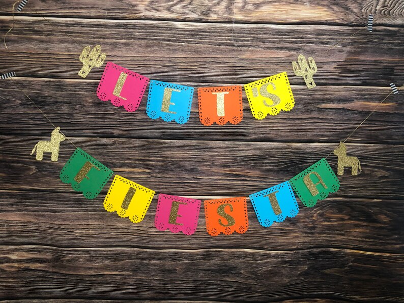 Lets Fiesta Party Banner- Fiesta Banner-fiesta- Papel Picado- Papel ...