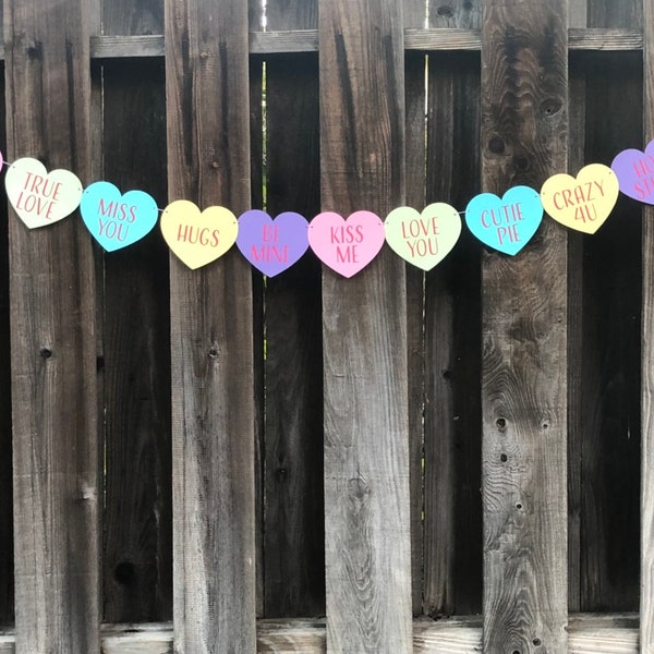 Conversation Hearts Banner - Etsy