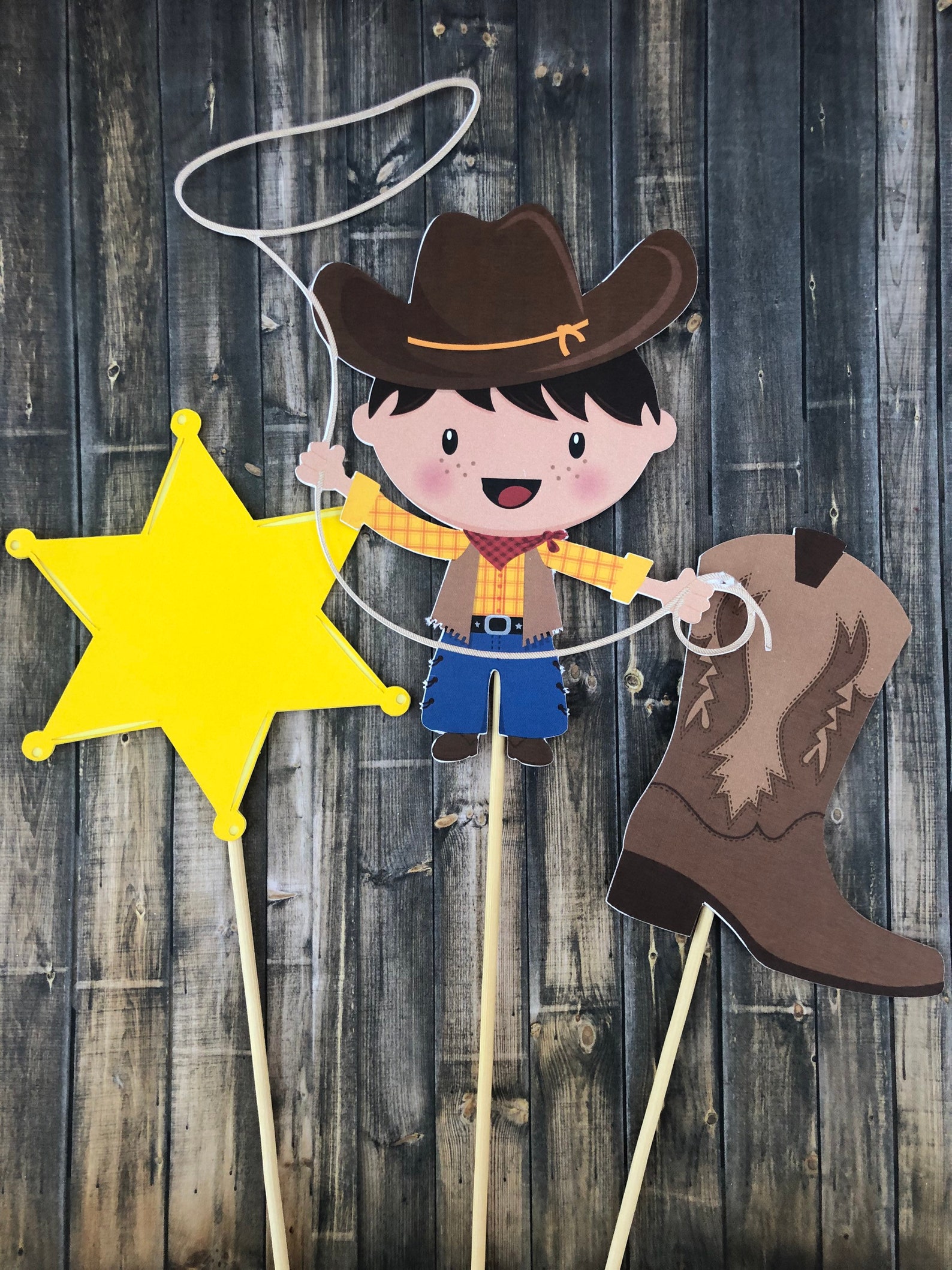 Cowboy Centerpiece Cowboy Cutouts Cowboy Centerpiece - Etsy