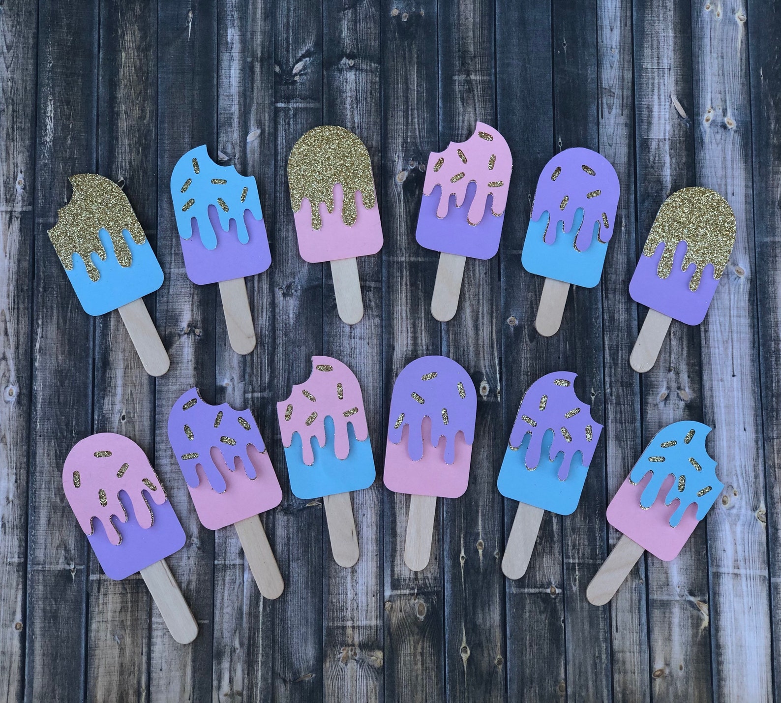 Popsicle Cupcake Toppers Sprinkle Cupcake Toppers Ice - Etsy