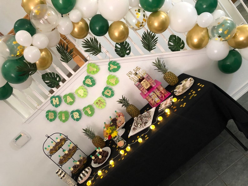 Tropical Birthday Banner Tropical Party Decorations - Etsy