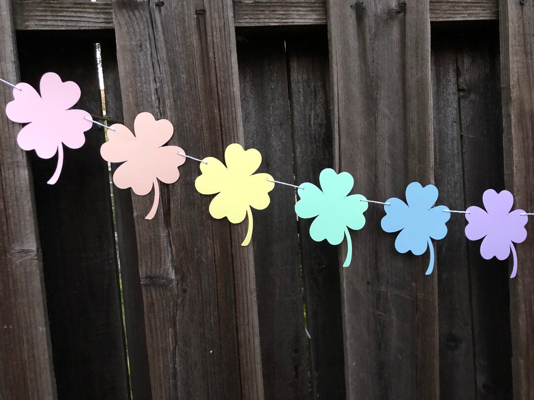 Pastel Shamrock Garland - Pastel Shamrock Banner - Shamrocks - Four ...