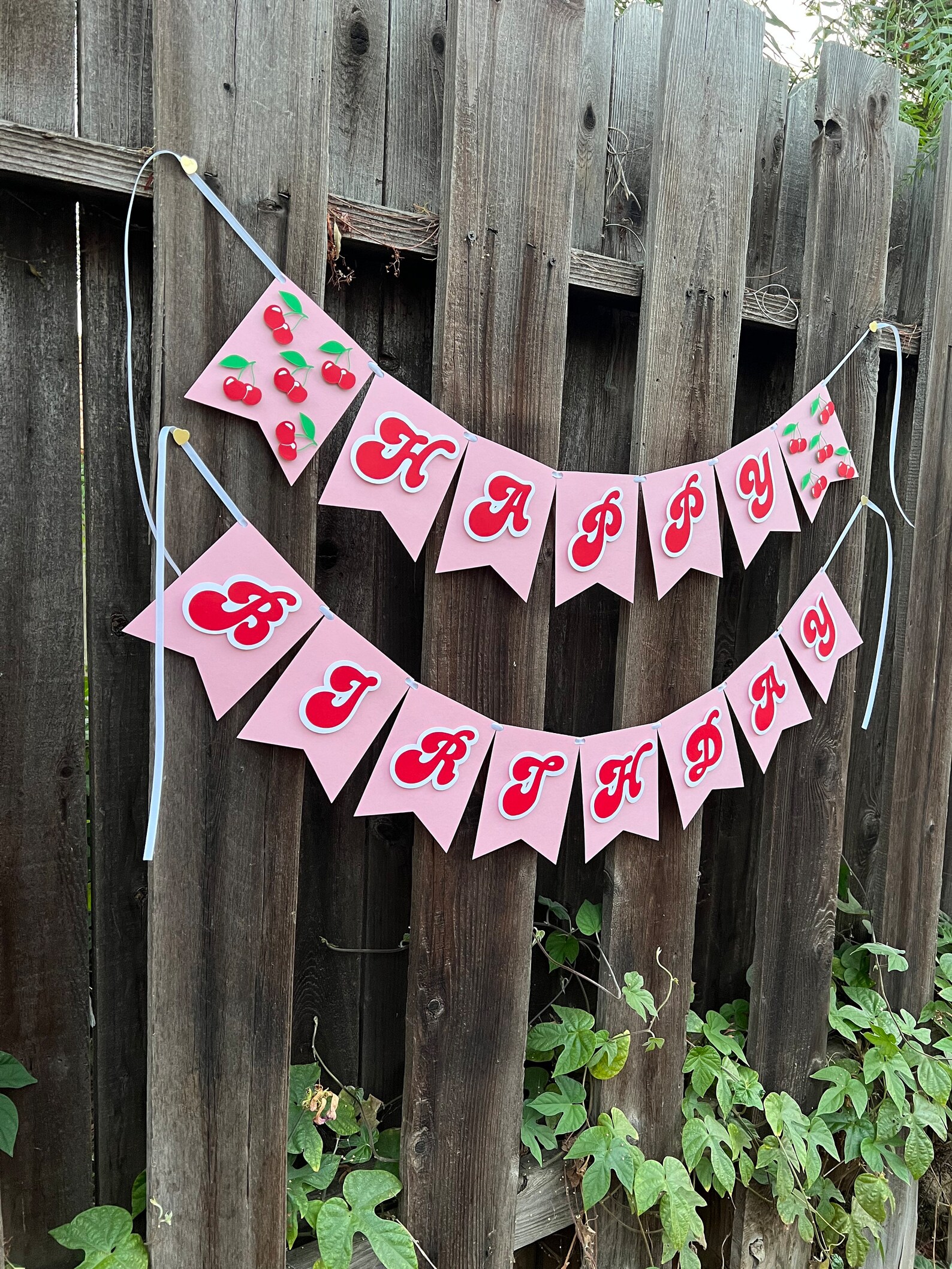 Cherry Banner Cherry Happy Birthday Banner Pink Banner - Etsy