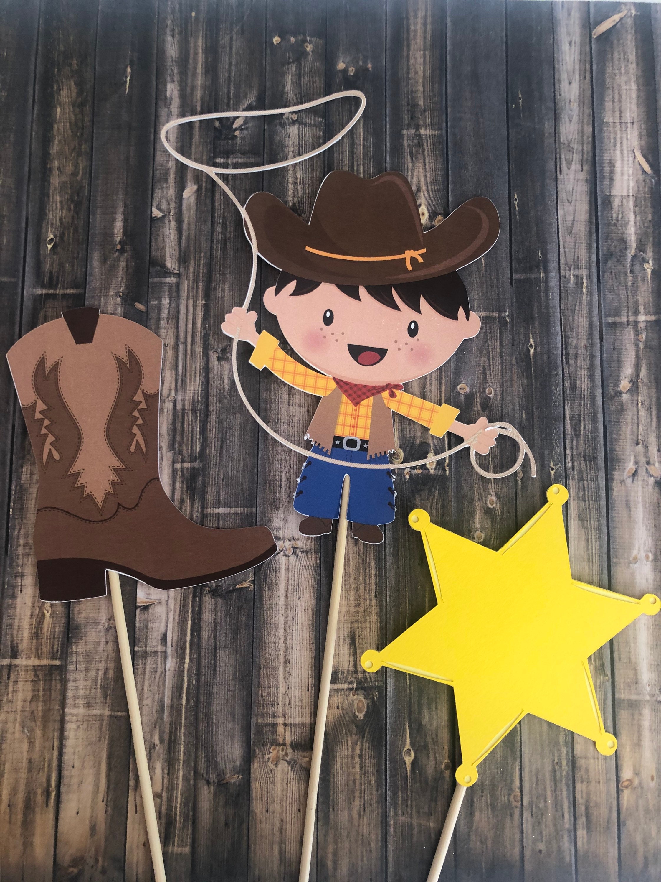 Cowboy Centerpiece Cowboy Cutouts Cowboy Centerpiece | Etsy