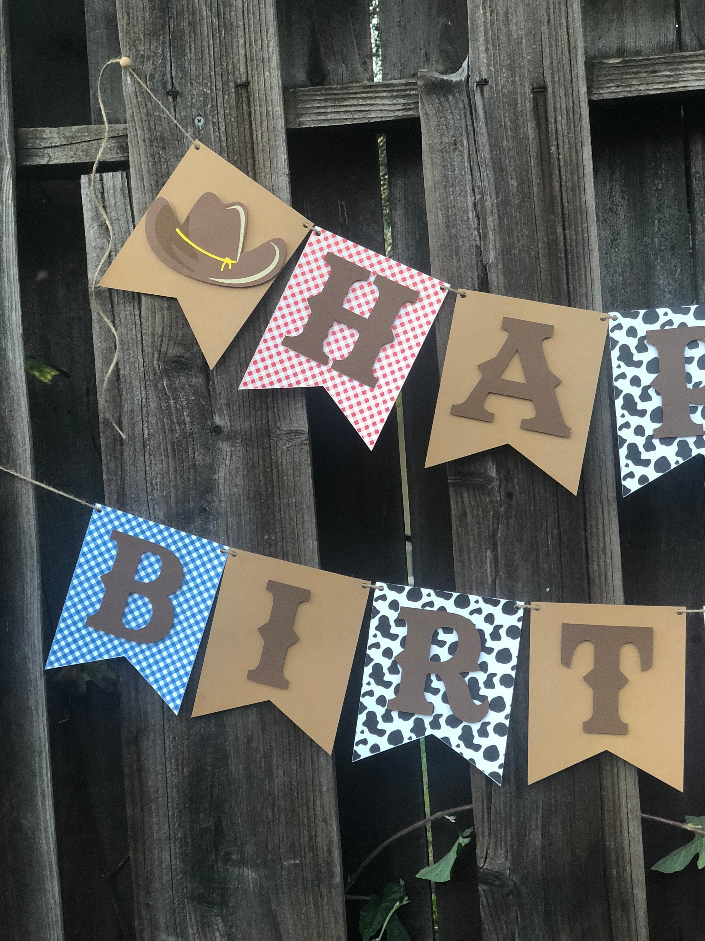 Cowboy Birthday Banner Cowboy Party Western Party - Etsy