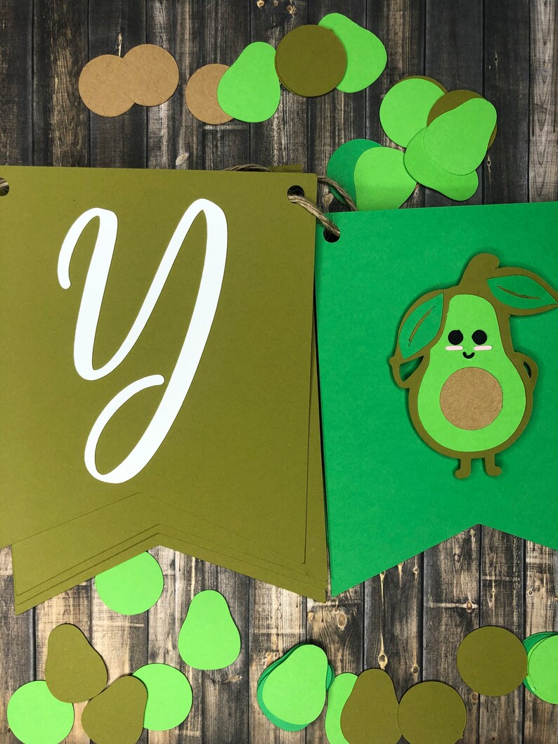 Avocado Happy Birthday Banner Avoca-dos Avocado Decor - Etsy