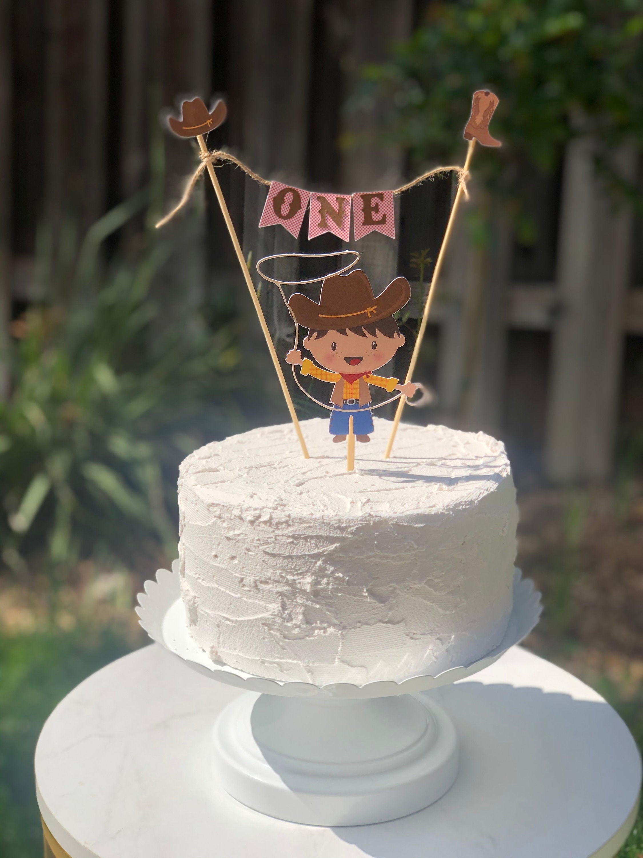 Cowboy Cake Topper Cowboy Birthday Cake Cowboy Party | Etsy