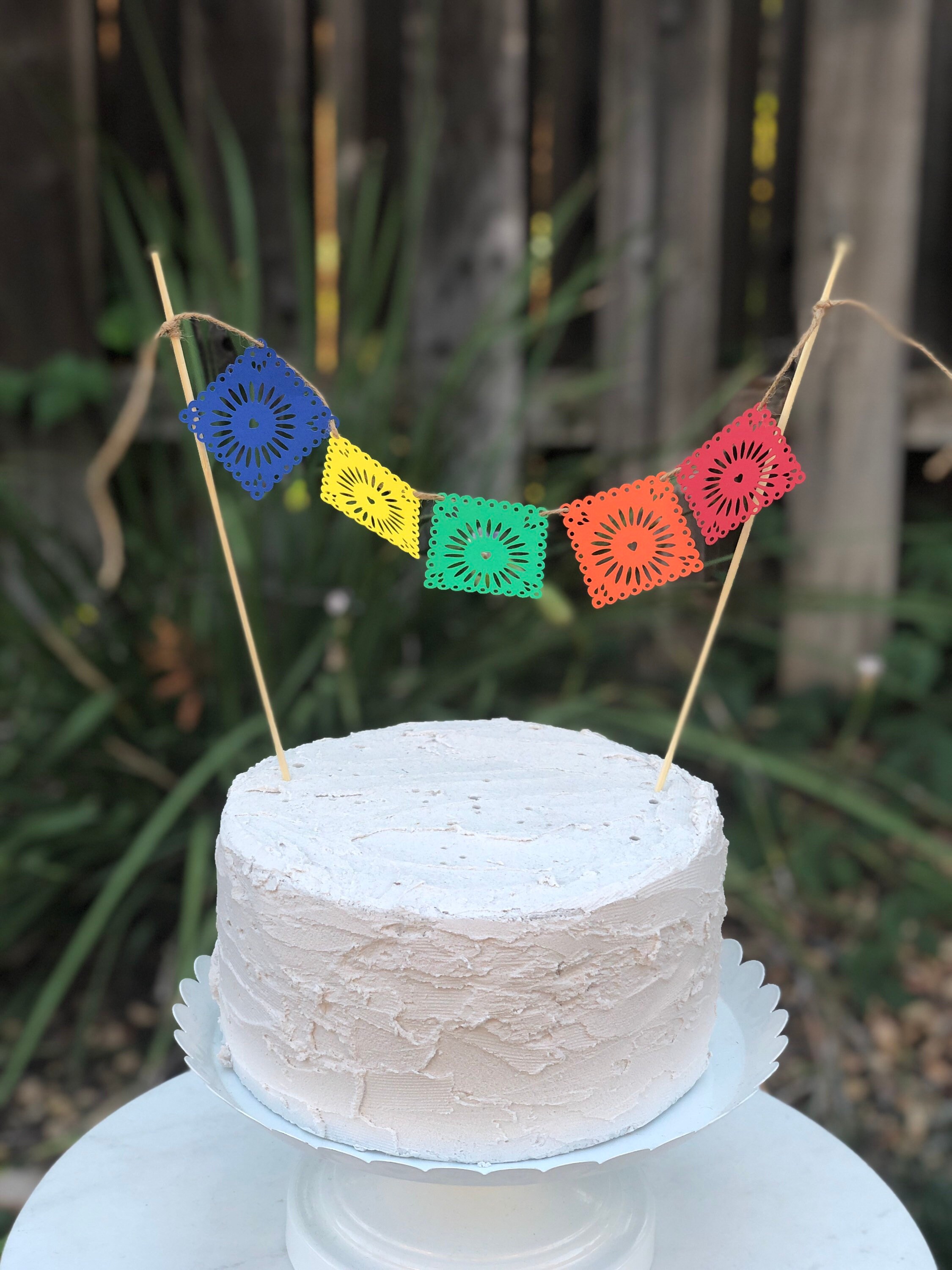 Rainbow Papel Picado Cake Topper fiesta Decor cake Topper - Etsy