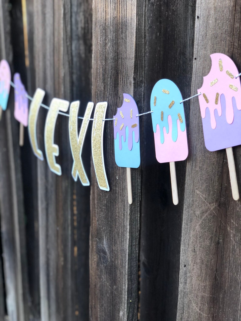 Popsicle Name Banner Sprinkle Banner Popsicle Sprinkle | Etsy