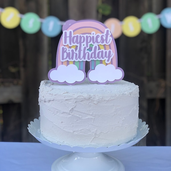 Rainbow Cake Topper - Etsy