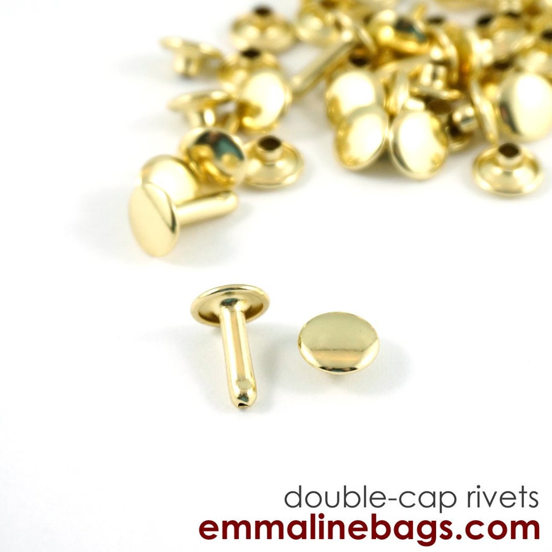 Rivets, Double Cap Rivets, Large Gold Rivets, 9mm X 8mm, 50 Pack Rivets ...