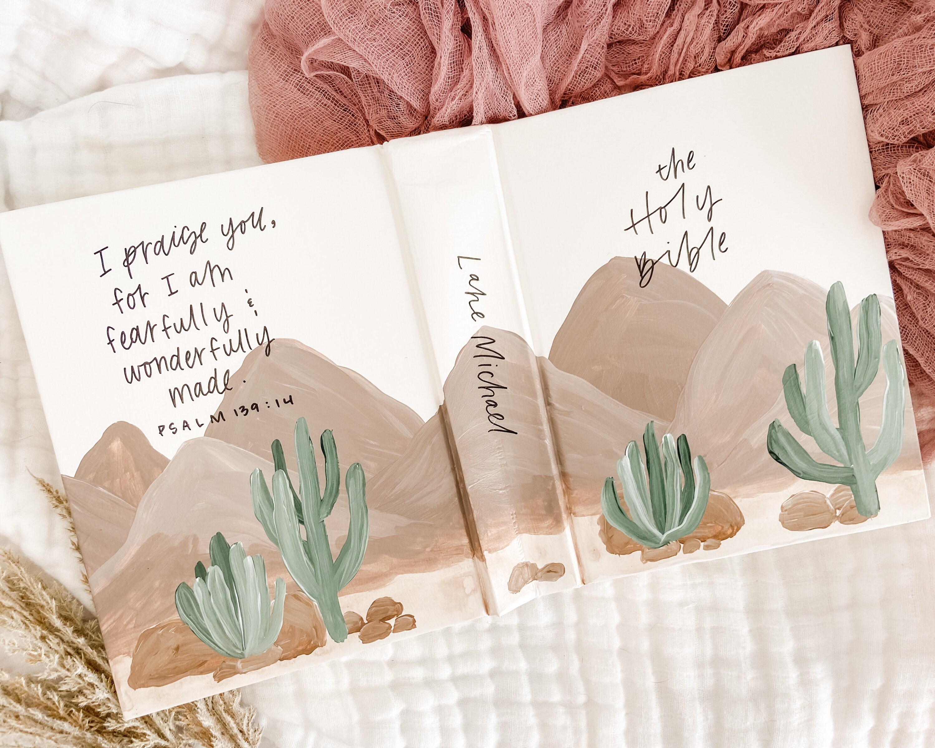 Fully Custom Hand Painted NAB Catholic Journaling Bible | Custom Design ...