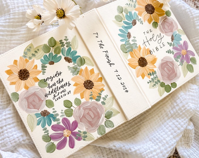 Fully Custom Hand Painted ESV Journaling Bible ESV - Etsy