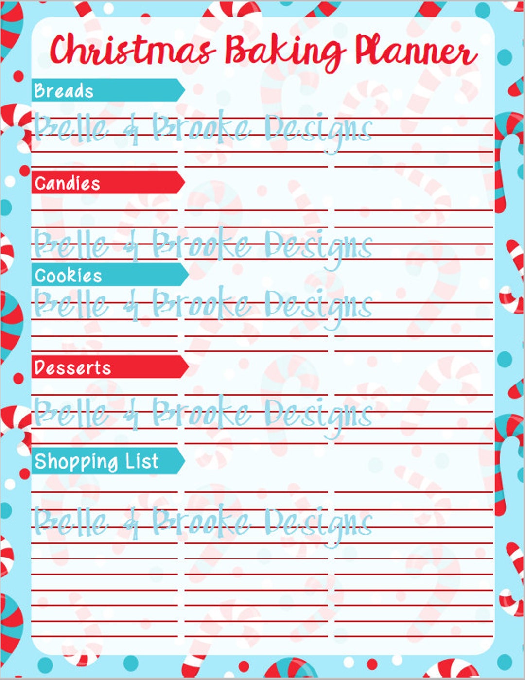 Christmas Baking Planner Printable - Etsy
