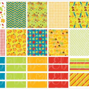 Fall Harvest Printable Planner Stickers Weekly Kit Downloadable Files ...