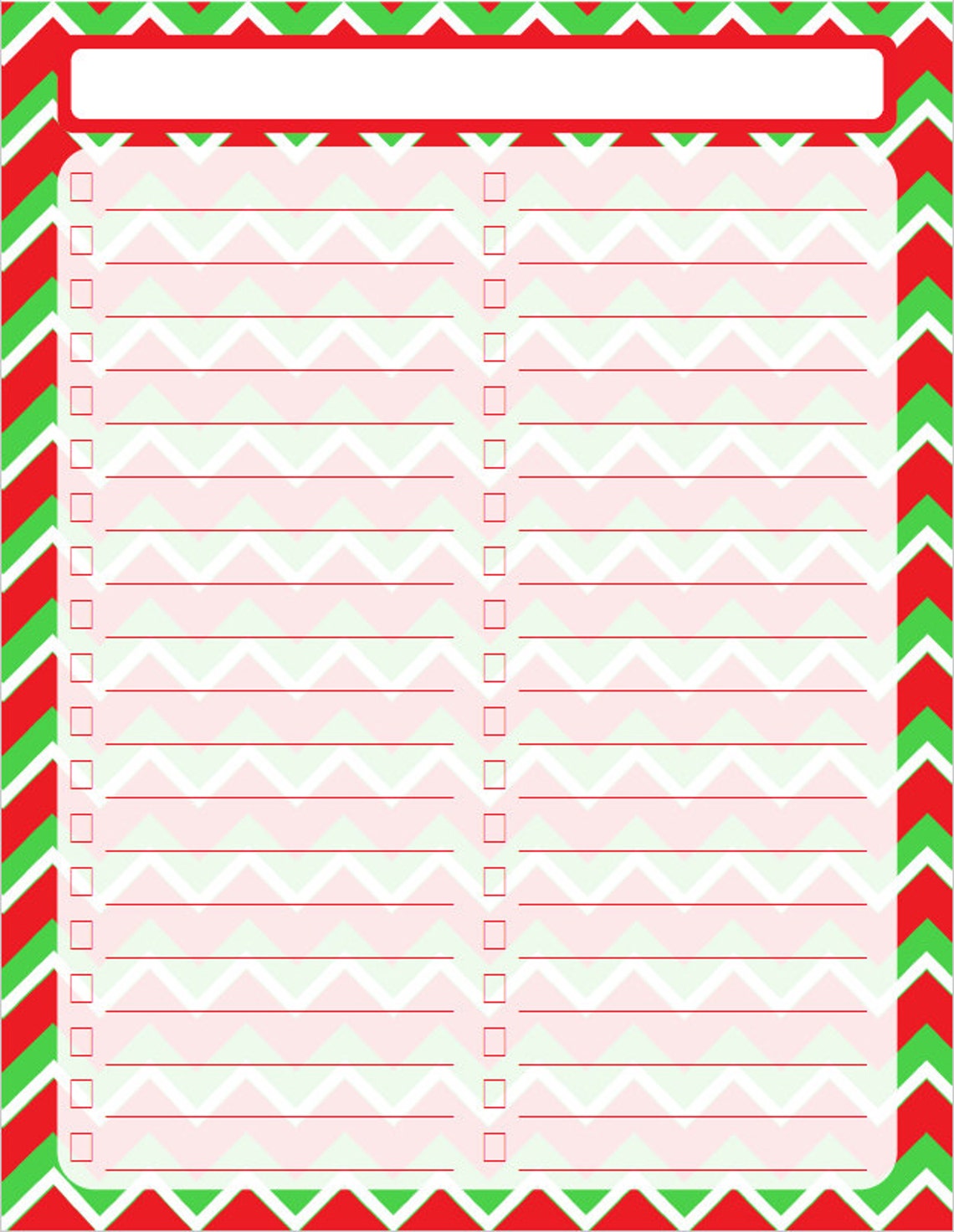 Blank Christmas Checklist Printable | Etsy