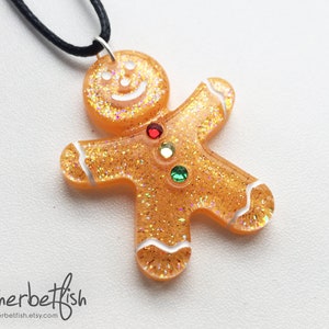 Gingerbread Man Necklace Christmas Jewelry Christmas - Etsy