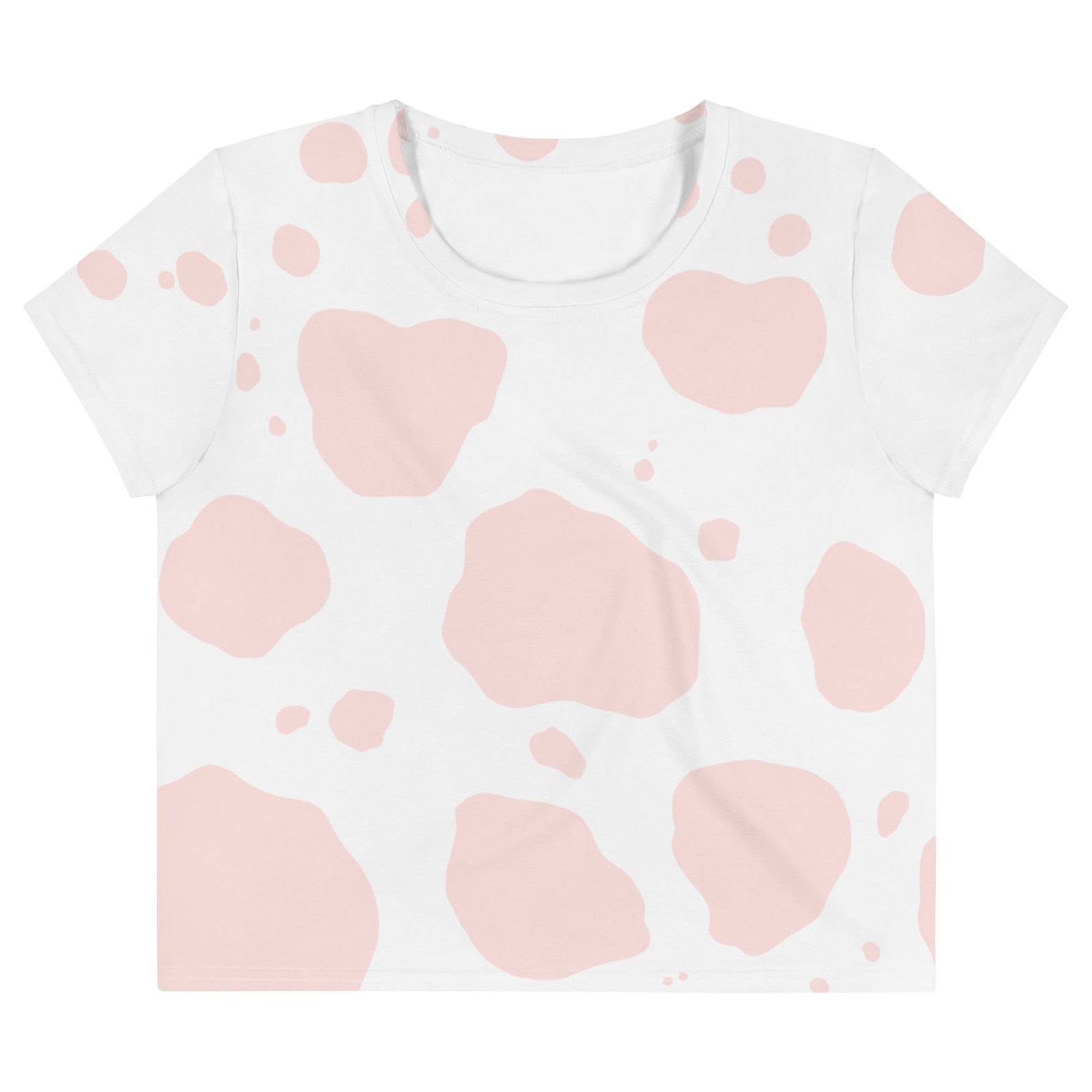 Pastel Peach Cow Print Crop Top - Etsy