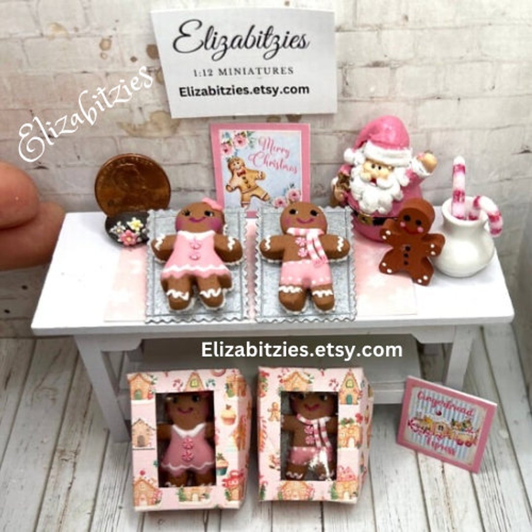 Miniature PINK Gingerbread Boy or Girl Sheet Cake 1:12 Scale - Etsy