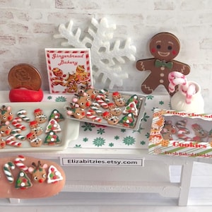 Miniature Gingerbread Candycane Tree , Reindeer ,snowmen Cookies-box ...
