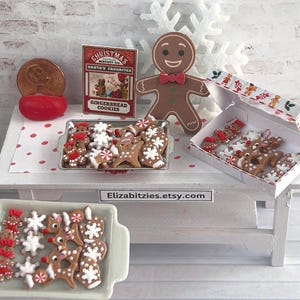 Miniature Gingerbread Christmas Dollhouse Cookies-box/tray 1:12 Scale ...