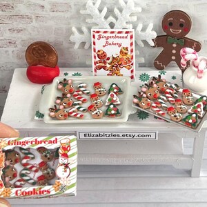 Miniature Gingerbread Candycane Tree , Reindeer ,snowmen Cookies-box ...